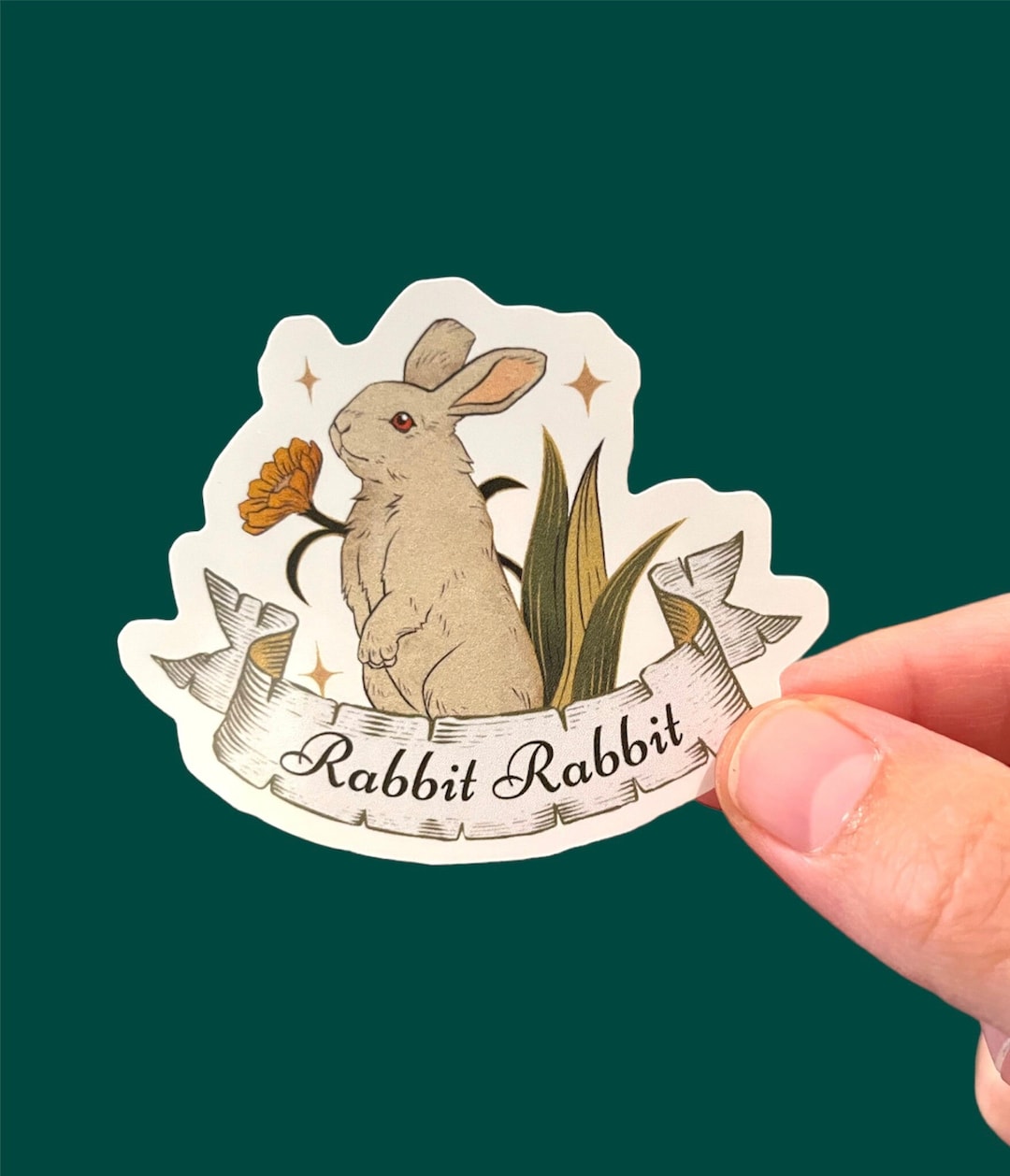 Rabbit Rabbit Sticker | Good Luck | Tradition | Nostalgia Sticker ...