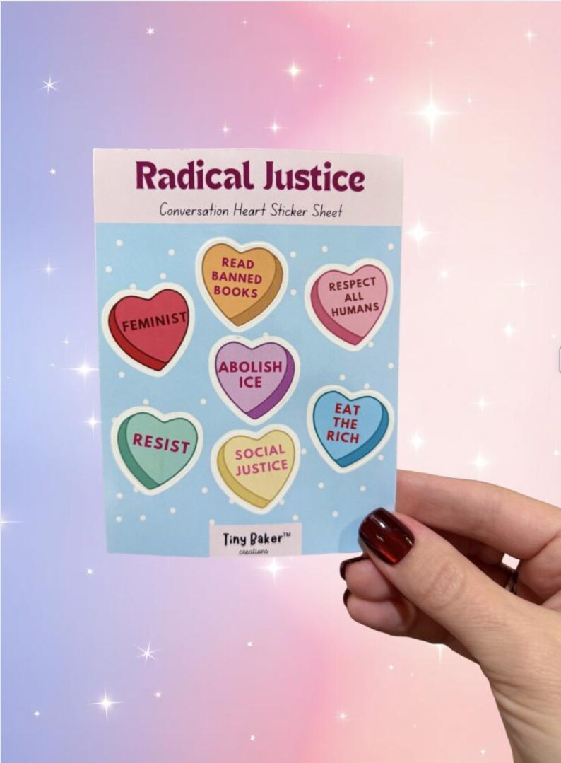 Progressive Candy Hearts Valentine Sticker Sheet | Peel & Stick ...