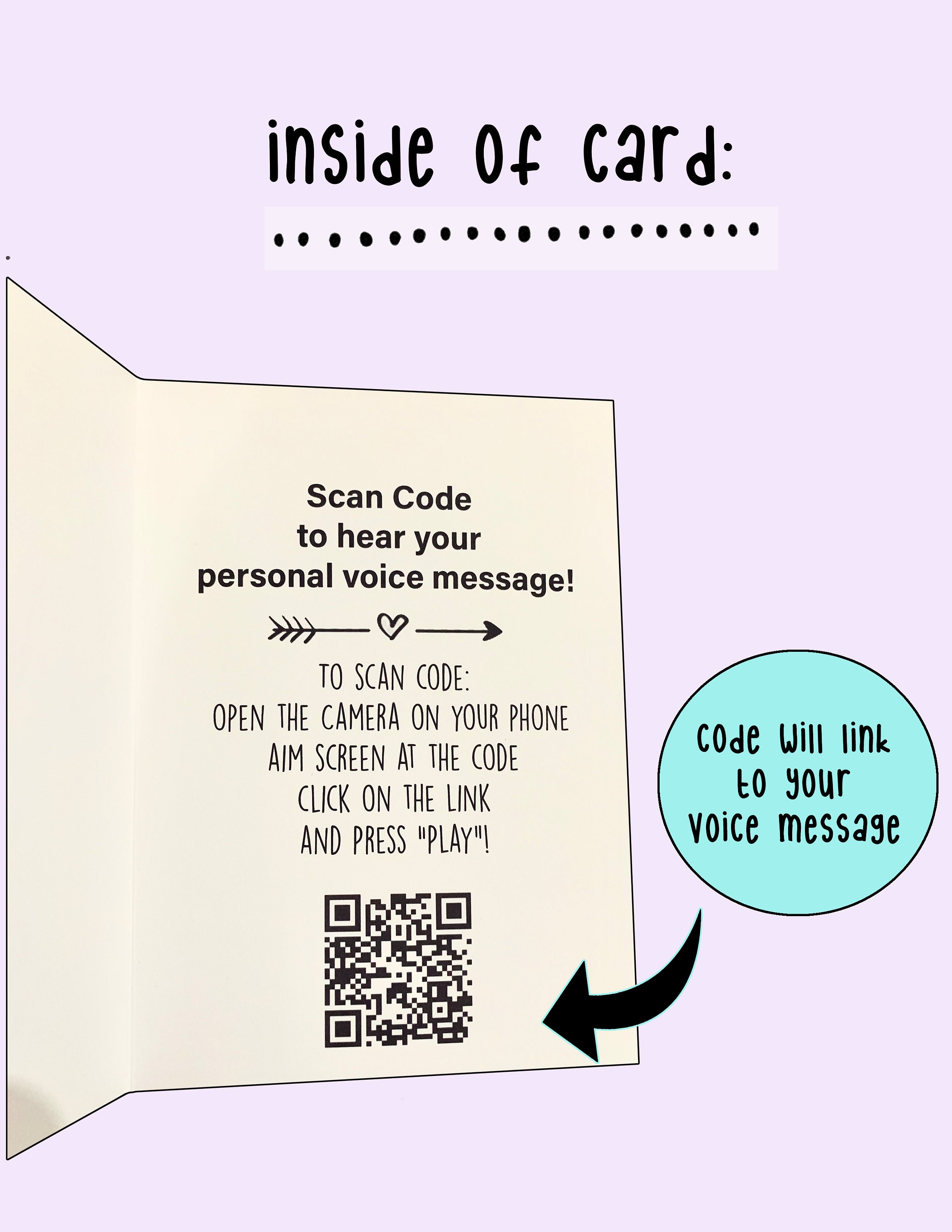 QR Code Custom Voice Message Greeting Card record your | Etsy