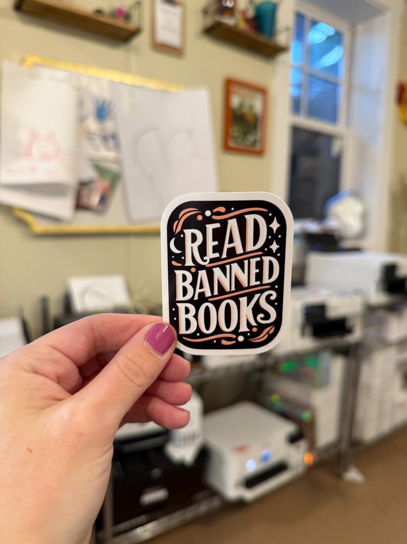 Read Banned Books Vinyl Sticker | Water Bottle, Laptop | Mental Health ...