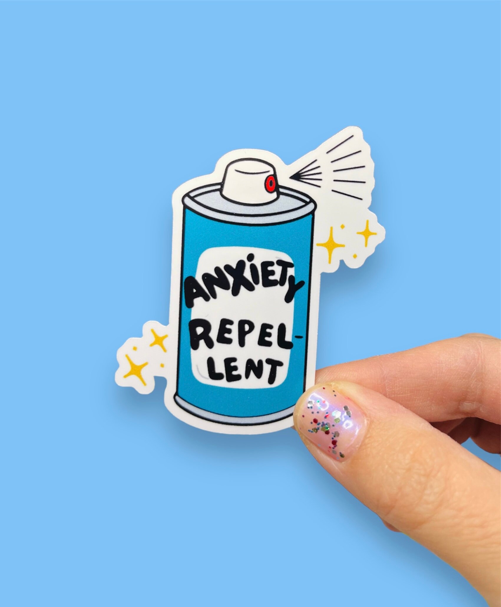 Anxiety Repellent Spray Vinyl Sticker | Water Bottle, Laptop, Car ...