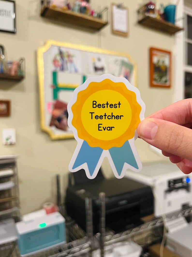 Teacher Award Vinyl Sticker | Best Teacher Ever | Gift for Teacher ...