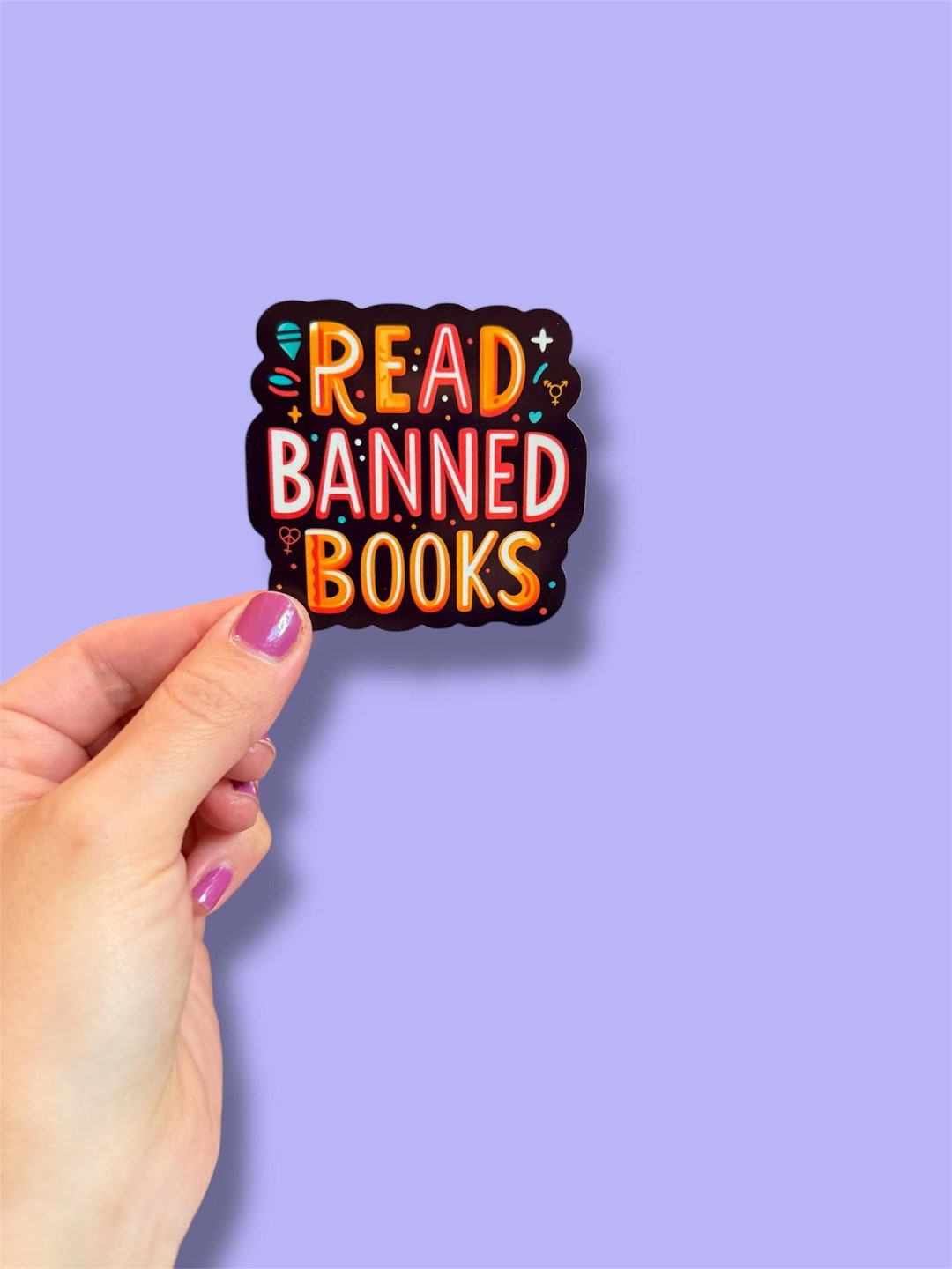 Read Banned Books Vinyl Sticker | Water Bottle, Laptop | Mental Health ...