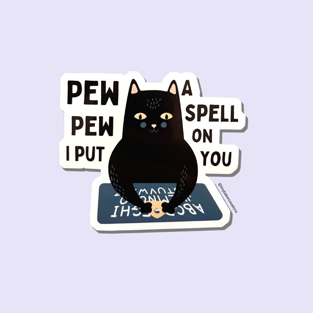 Spooky Cat Sticker | Evil Kitty Sticker/ Magnet | Magic Spell Cat | Cat ...