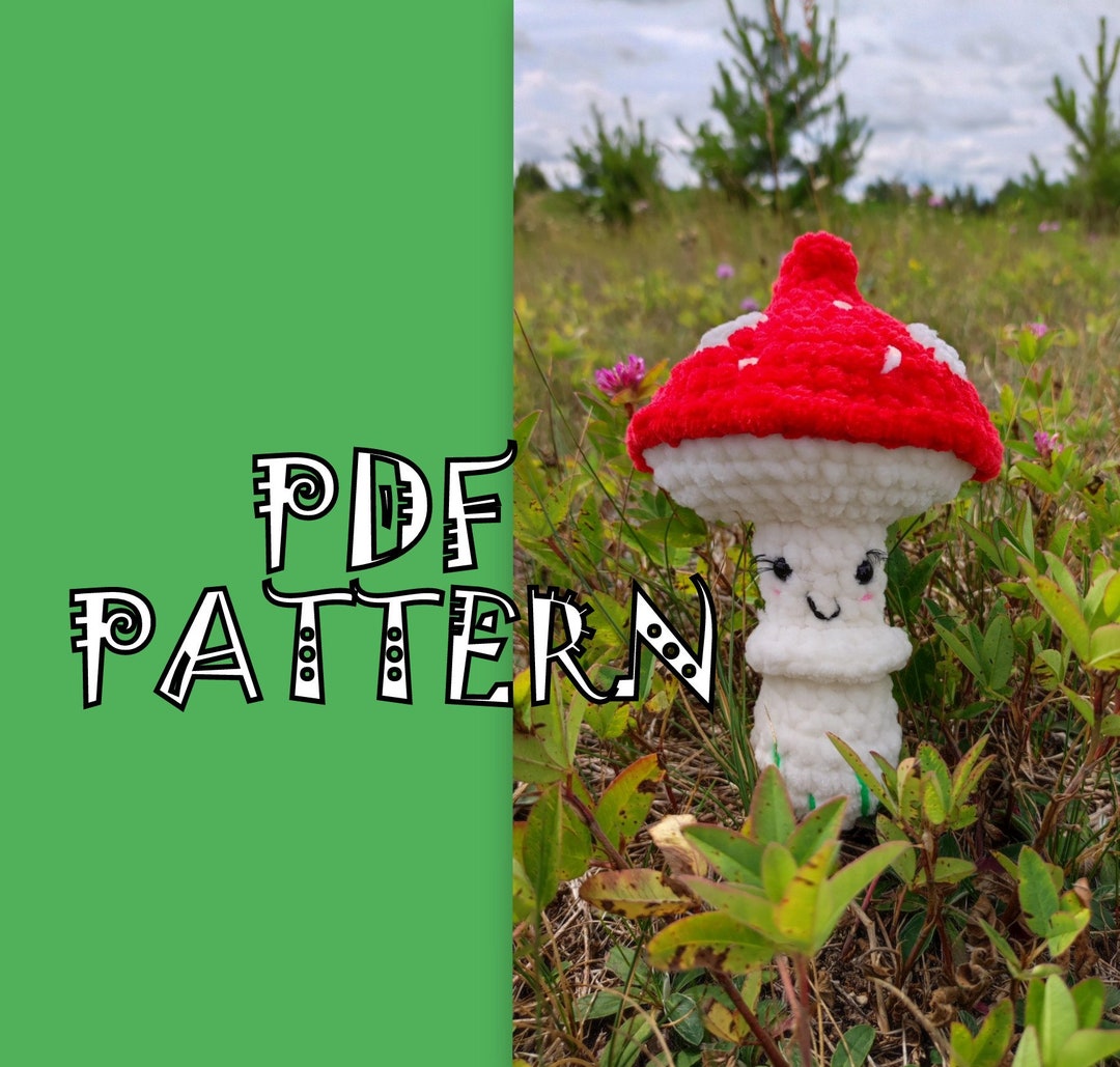 Red Mushroom Crochet, Crochet Toadstool PDF, PDF Pattern, Amigurumi ...