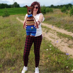 Scrap Yarn Bear, Big Crochet Bear, Bear Pattern, Brown Bear PDF Pattern ...