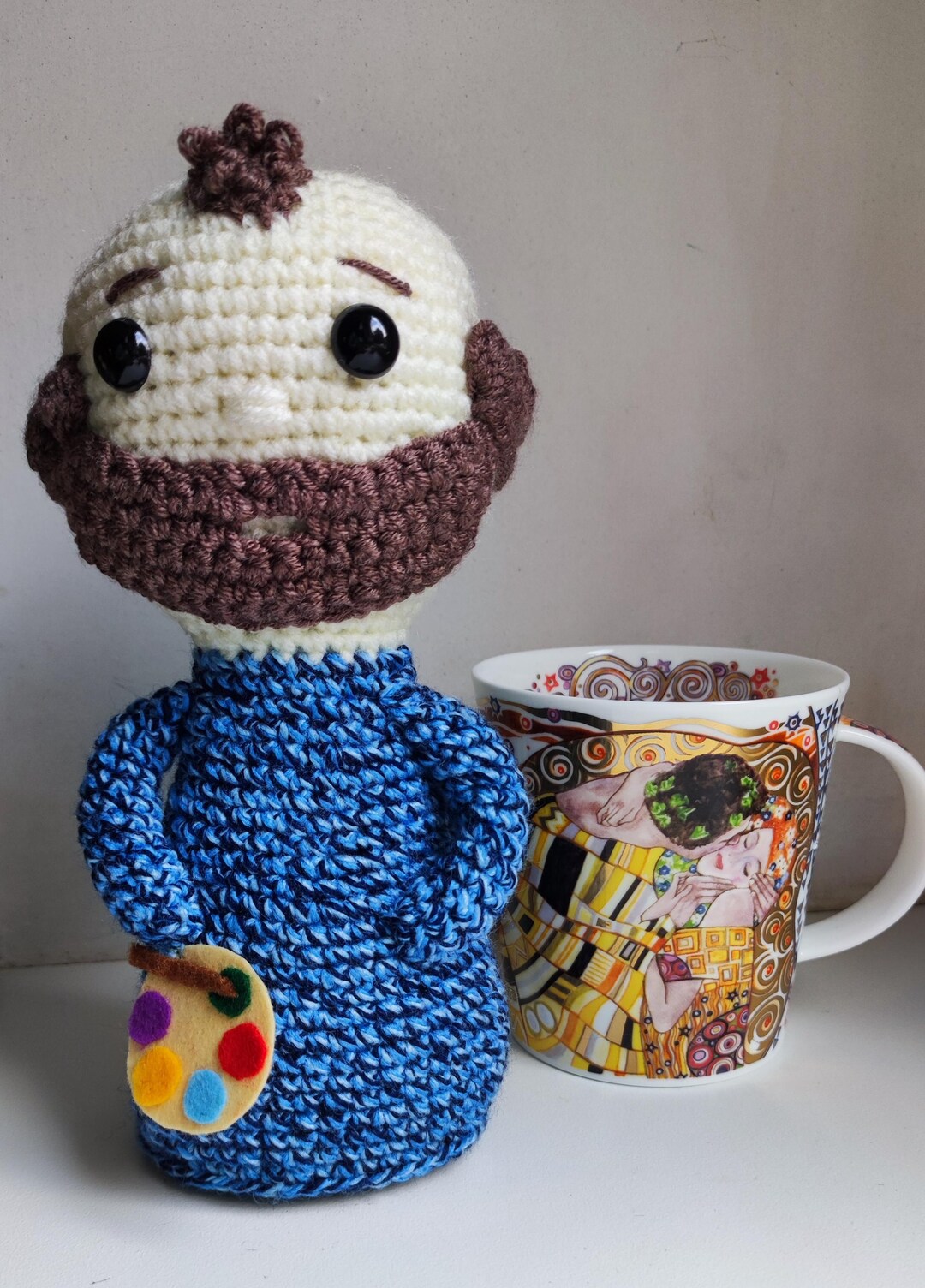Crochet Gustav Klimt Doll: Knitted Art Toy, Painter Decoration - Etsy