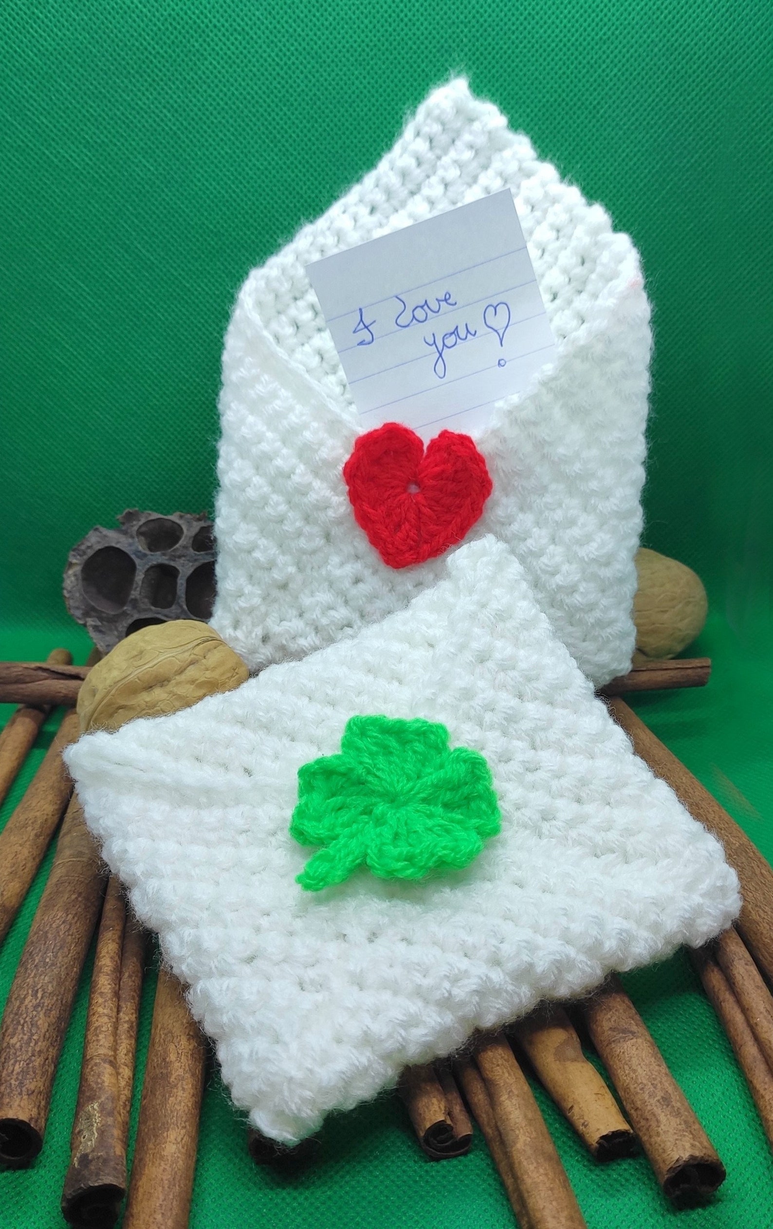 Crochet Envelope Crochet Mail Knitted Gift Bag I love you | Etsy