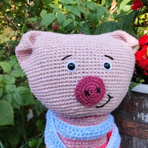 Scrap Yarn Pig, Big Crochet Pig, Pink Pig Pattern, PDF Pattern, Digital ...