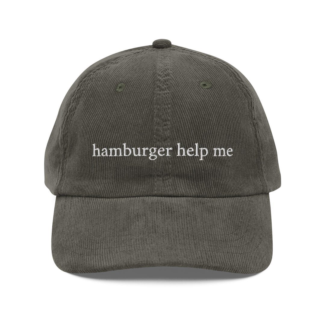 Hamburger Help Me Funny Corduroy Embroidered Hat - Etsy Canada