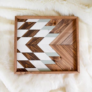 Geometric Wood Tray: Modern Vanity Tray, Wall Art - Etsy
