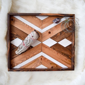 CALICO Wood Tray Geometric Wood Wall Art Wood Catch All - Etsy