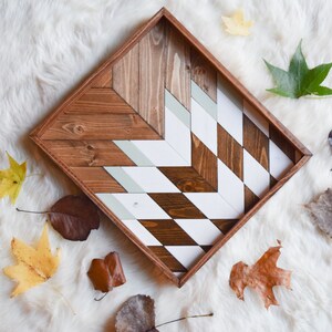 Geometric Wood Tray: Modern Vanity Tray, Wall Art - Etsy