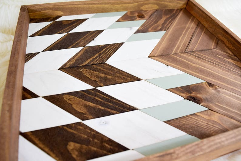 Geometric Wood Tray: Modern Vanity Tray, Wall Art - Etsy
