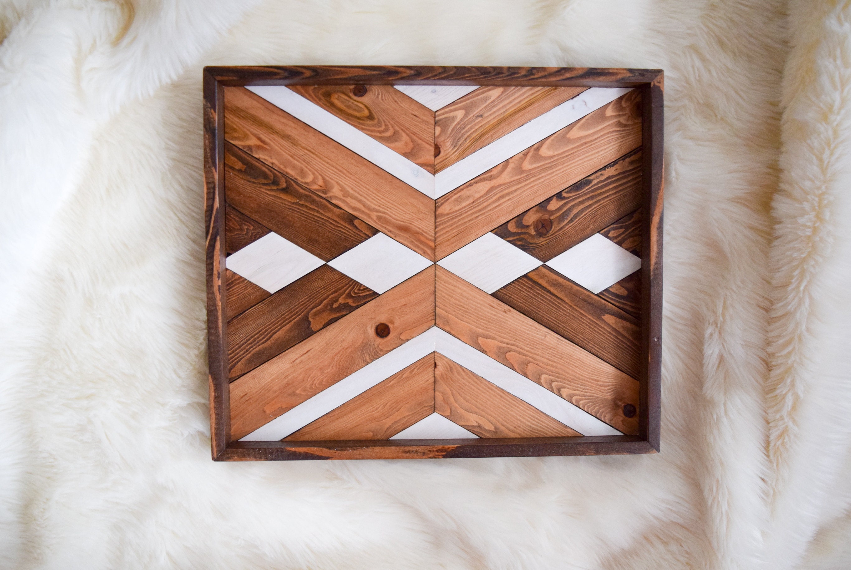 CALICO Wood Tray Geometric Wood Wall Art Wood Catch All | Etsy