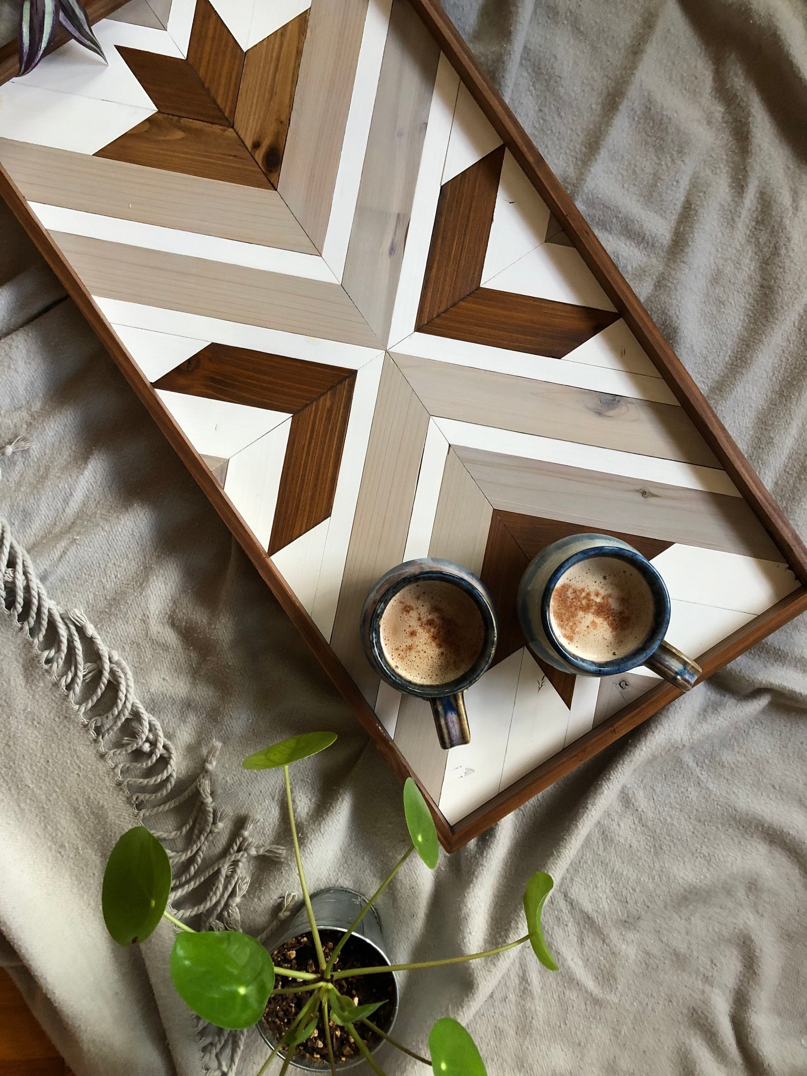 ALPINE GLOW Wood Tray Modern Serving Tray Breakfast Tray - Etsy