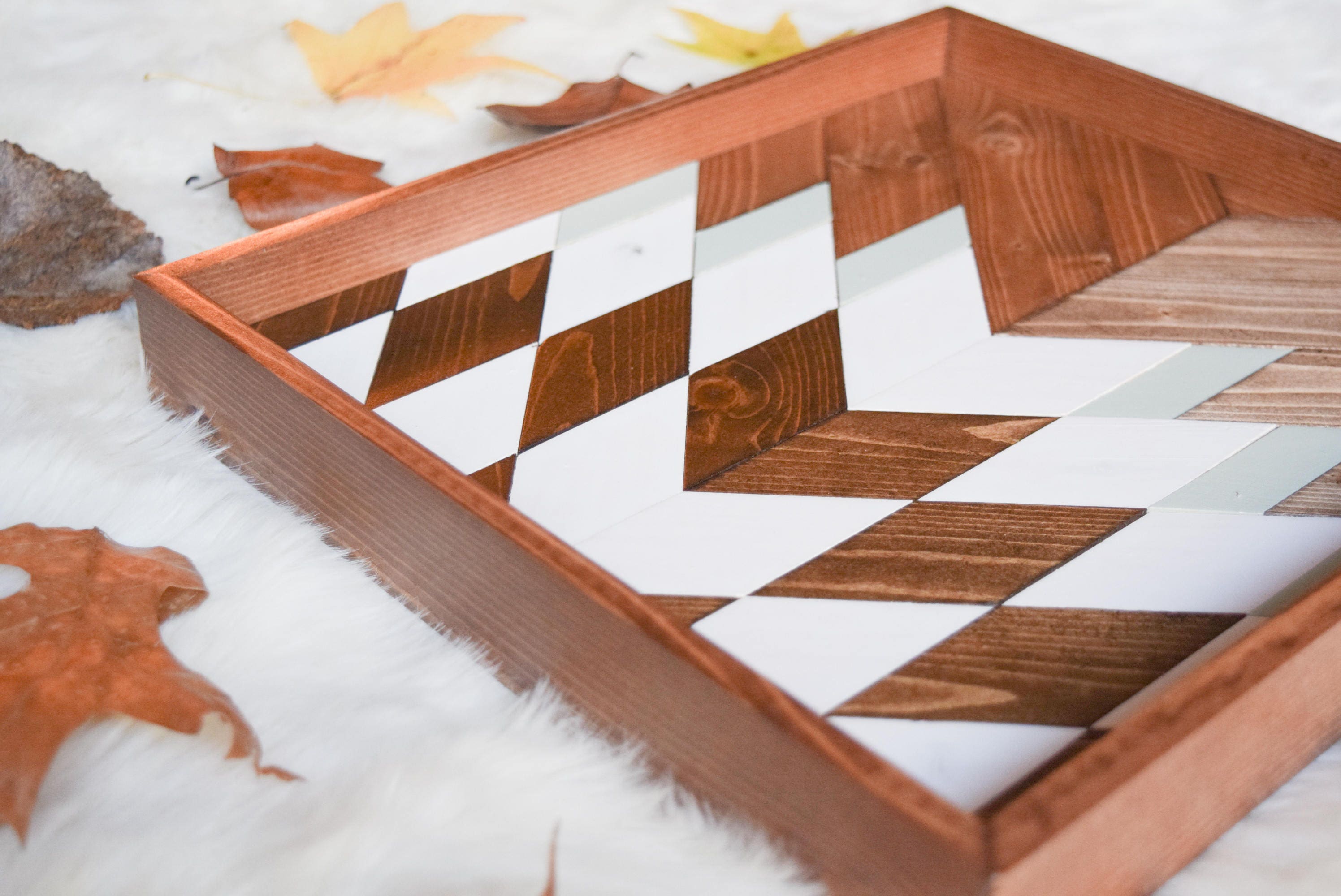 Geometric Wood Tray: Modern Vanity Tray, Wall Art - Etsy