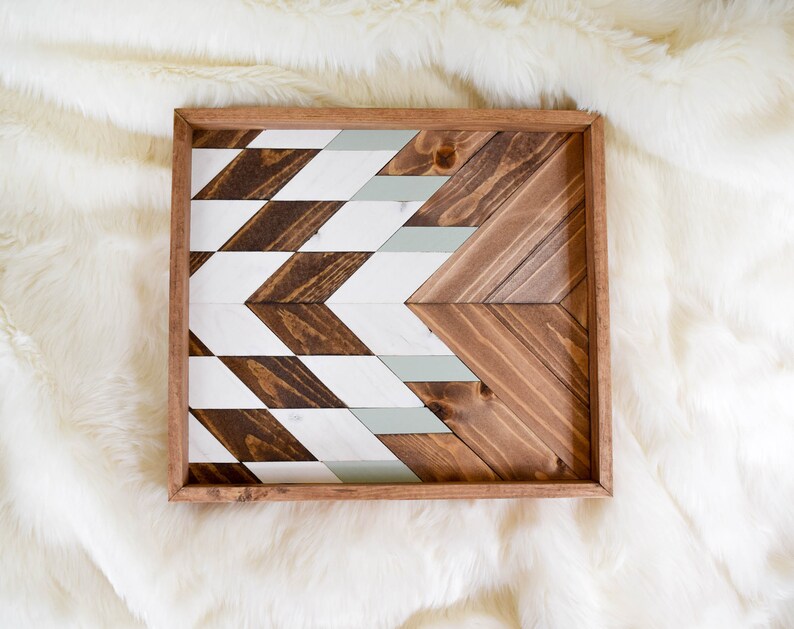 Geometric Wood Tray: Modern Vanity Tray, Wall Art - Etsy