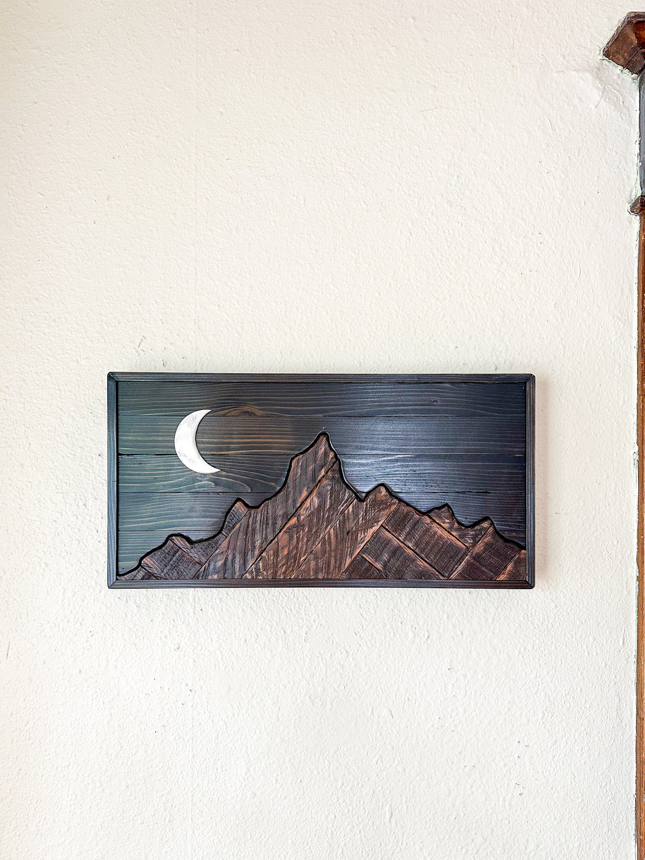 THE RIDGE Wood Mountain Artwork Handmade Scroll Saw Art Piece Mountain ...
