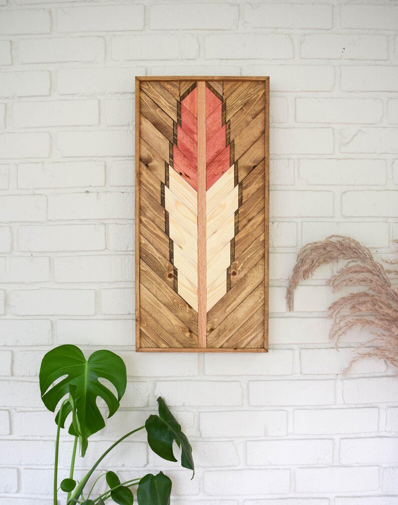 CARDINAL Wood Wall Art Hanging Feather Wooden Wall Art - Etsy