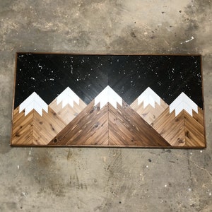 ALPINE Wood Wall Art - Wood Headboard - Geometric Wooden Artwork for ...