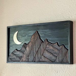 THE RIDGE - Wood Mountain Artwork - Handmade Scroll Saw Art Piece ...