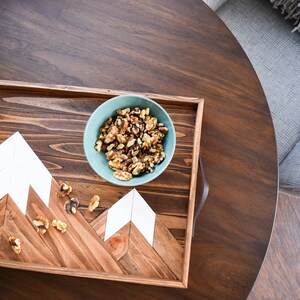 MOUNTAINS Wood Tray With Handles - Modern Serving Tray - Breakfast Tray ...