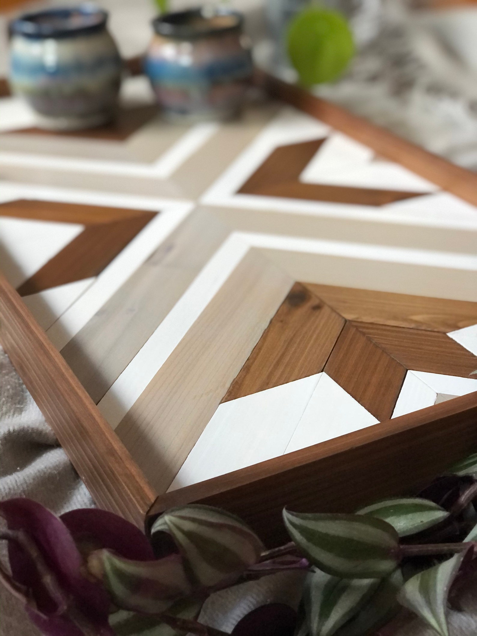 ALPINE GLOW Wood Tray Modern Serving Tray Breakfast Tray - Etsy