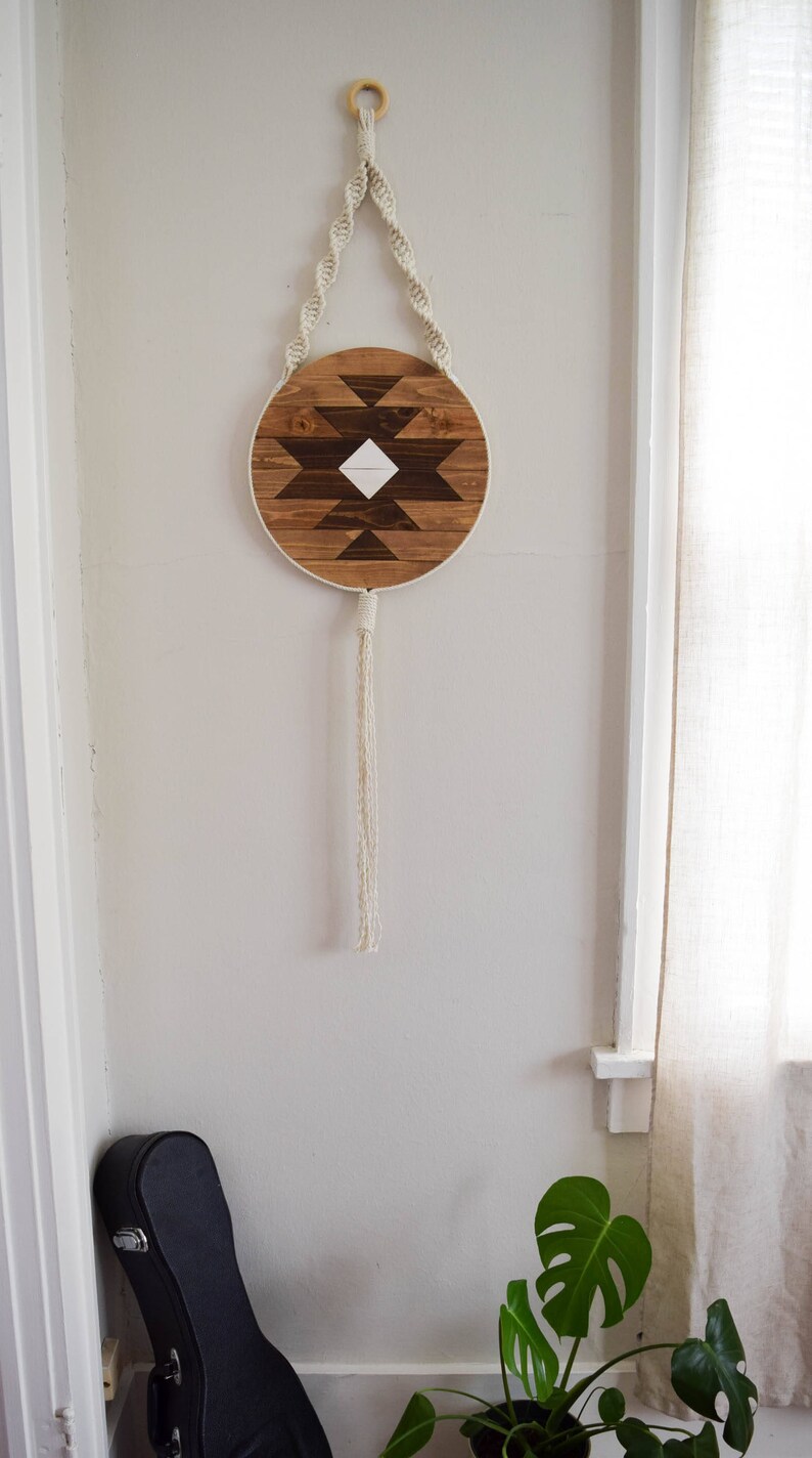 CARME Wood Wall Art Macrame Wall Hanging Boho Wood Art | Etsy
