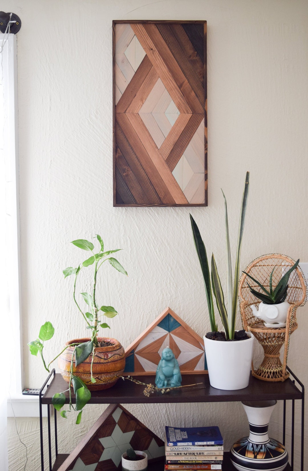 Geometric Wood Wall Art Hanging: Modern Dimensional Decor - Etsy