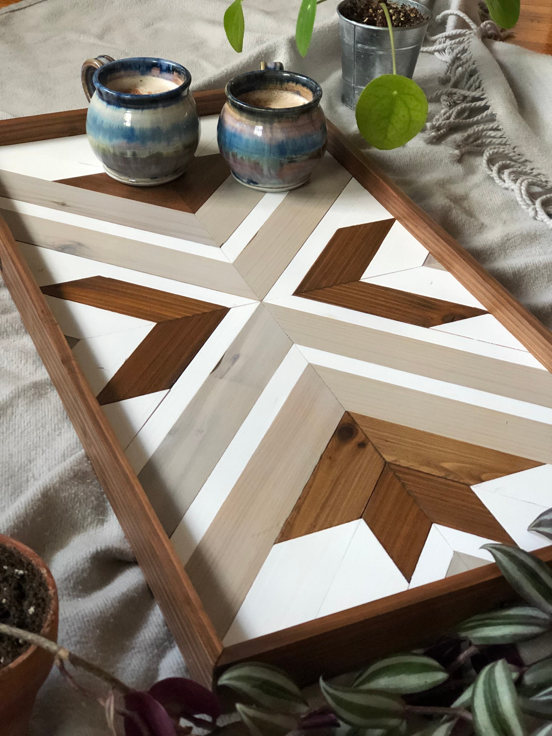 ALPINE GLOW Wood Tray Modern Serving Tray Breakfast Tray - Etsy