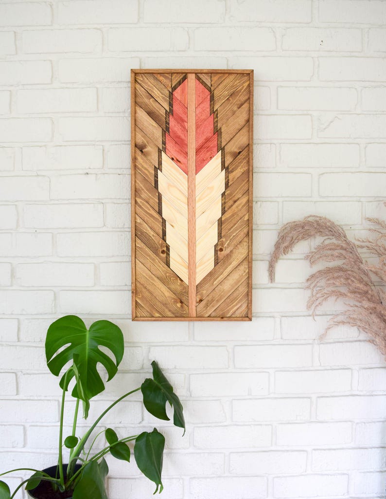 CARDINAL Wood Wall Art Hanging Feather Wooden Wall Art - Etsy