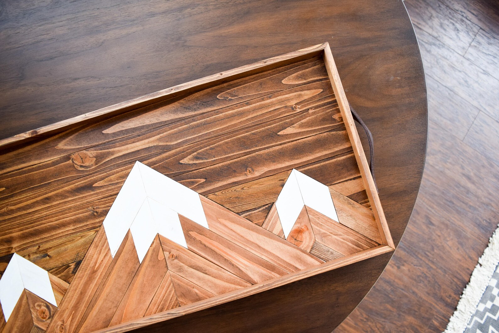 MOUNTAINS Wood Tray With Handles Modern Serving Tray - Etsy