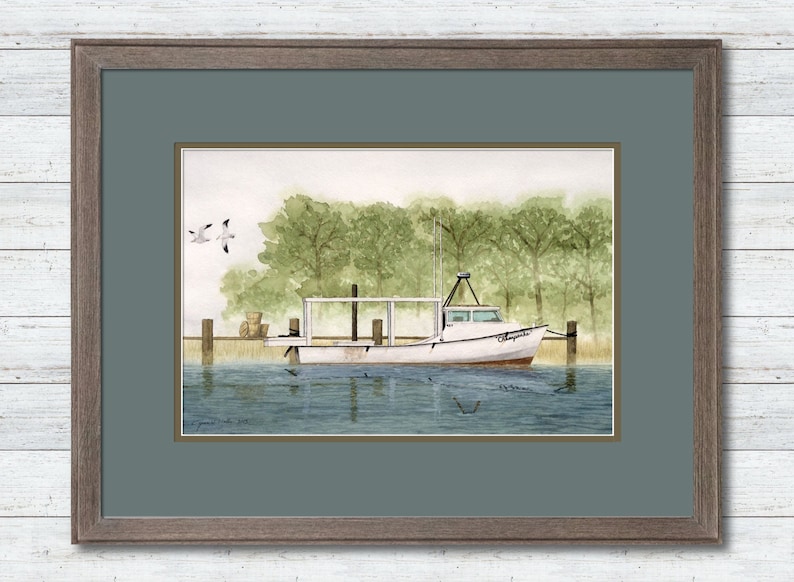 Deadrise Workboat Archival Giclée Print of Original - Etsy
