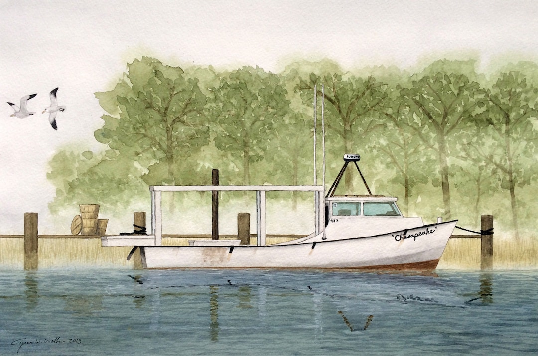 Deadrise Workboat - Archival Giclée Print of Original Painting, Art ...