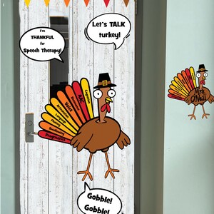Speech Therapy Thanksgiving Bulletin Board Kit, Classroom Decor, Door ...