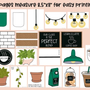 Coffee Shop Bulletin Board and Door Decor Kit, Industrial Farmhouse ...