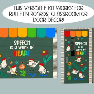 Speech is a Work of HEART Speech Therapy Bulletin Board Kit, Valentine ...