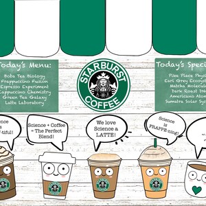 Starburst Coffee Bulletin Board and Door Decor Kit for Science Teachers ...