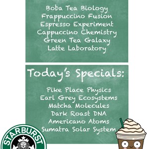 Starburst Coffee Bulletin Board and Door Decor Kit for Science Teachers ...