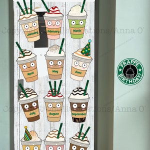 Birthday Display Bulletin Board Classroom Decor Kit, Frappé Birthday ...