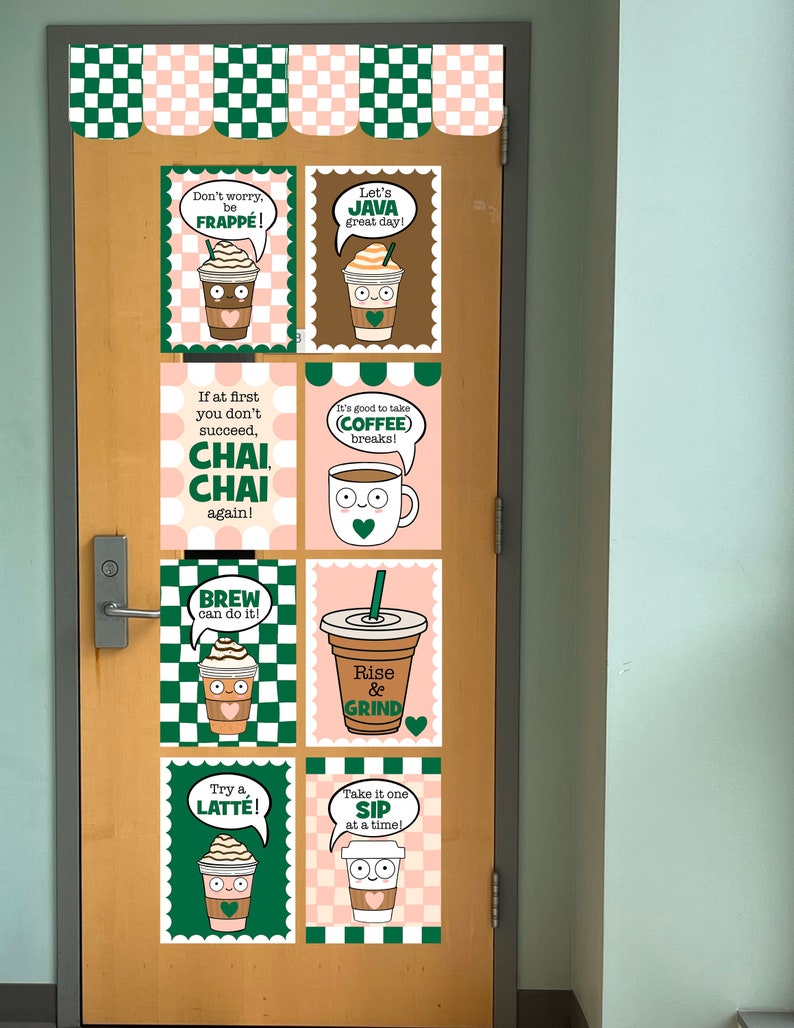 Coffee Shop Growth Mindset Classroom Poster Bulletin Board Kit, High ...