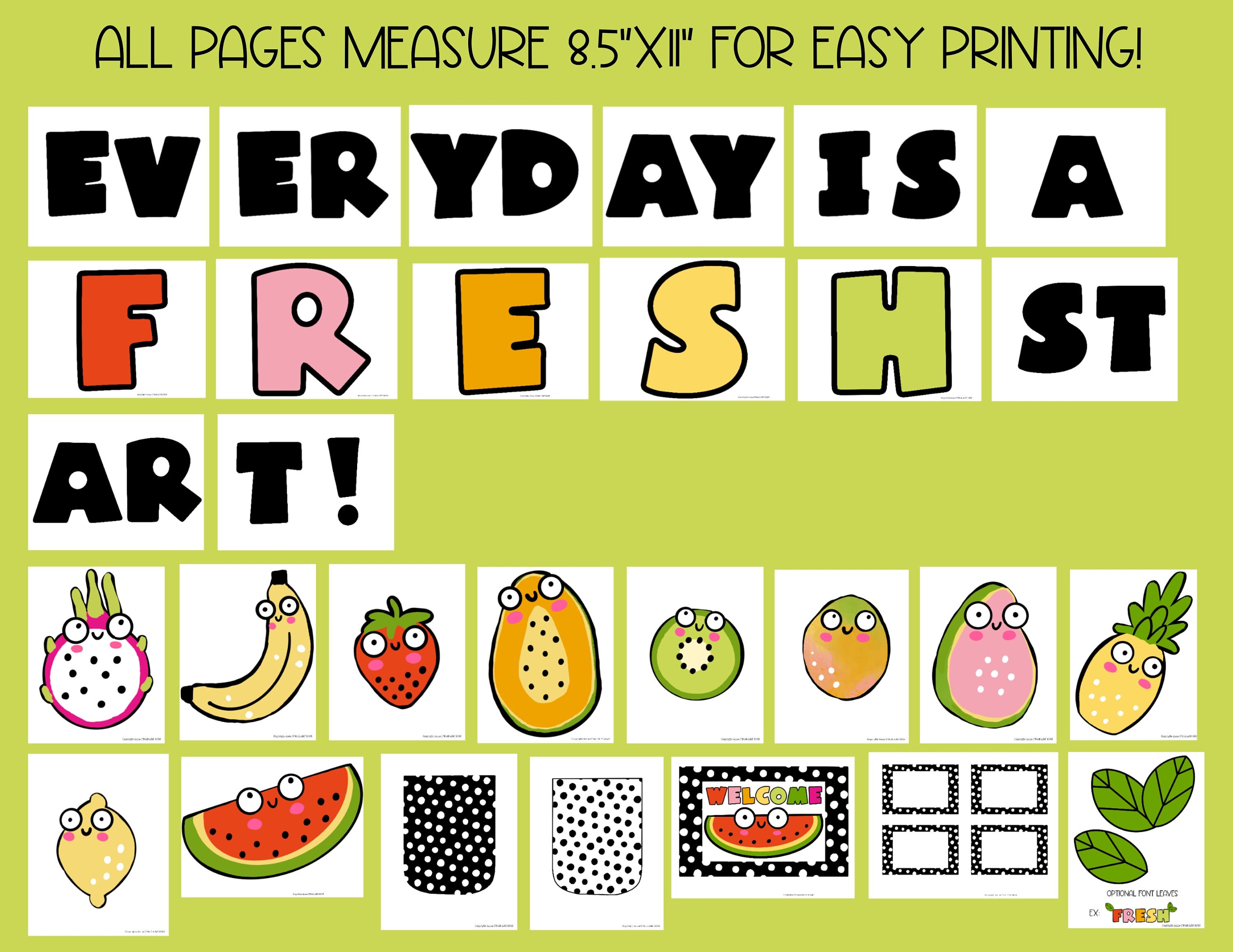 Everyday is a FRESH Start Cute Fruit Growth Mindset Bulletin - Etsy