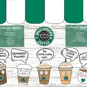 Speech Therapy Coffee Shop Room Decor Back to School Bulletin Board Kit ...