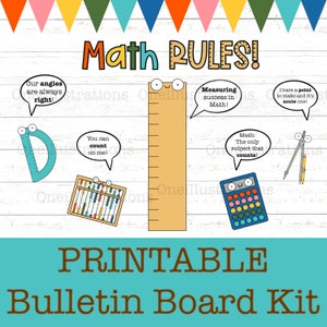 Math Rules Bulletin Board and Door Decor Kit for Math, Geometry ...