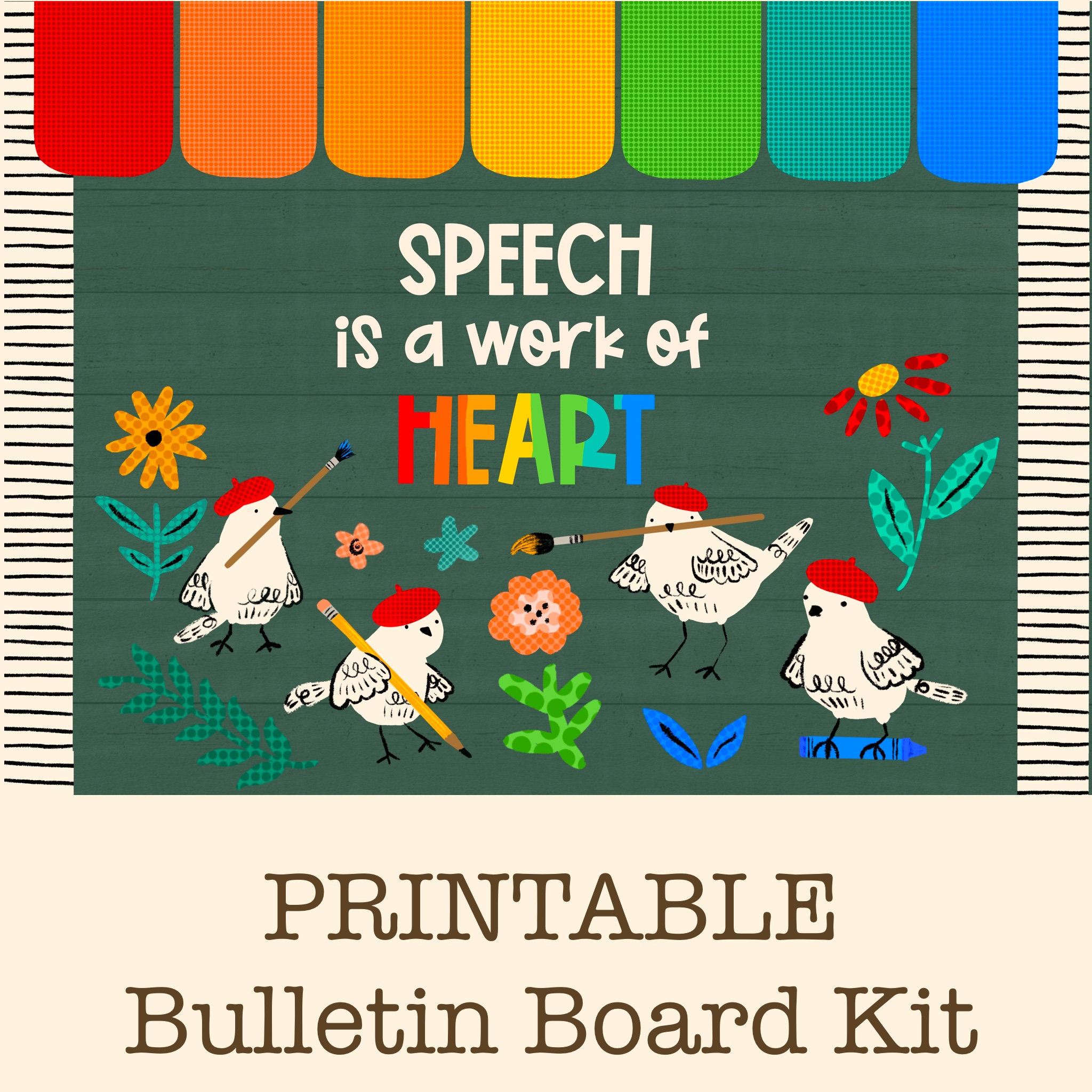 Speech is a Work of HEART Speech Therapy Bulletin Board Kit, Valentines ...