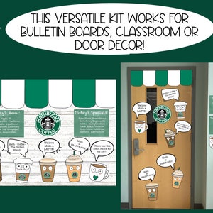 Math Coffee Shop Bulletin Board Kit, Back to School Classroom/door ...