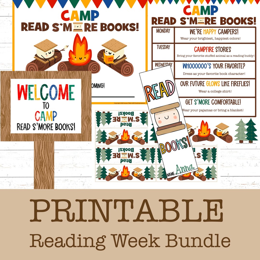Camp Read S’more Books Reading Week Bundle Includes Daily Themes ...