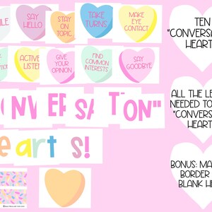 Speech Therapy Valentine’s Day “conversation” Hearts Bulletin Board and ...