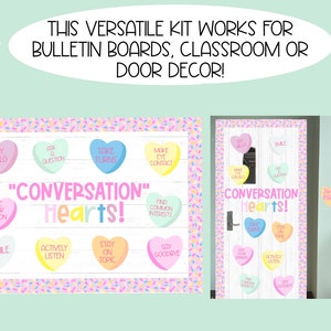 Speech Therapy Valentine’s Day “conversation” Hearts Bulletin Board and ...